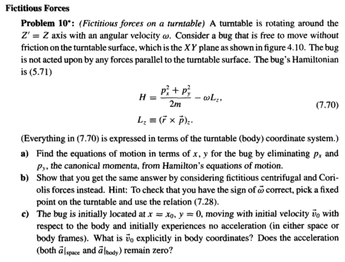 Fictitious Forces Problem 10: (Fictitious forces on a | Chegg.com