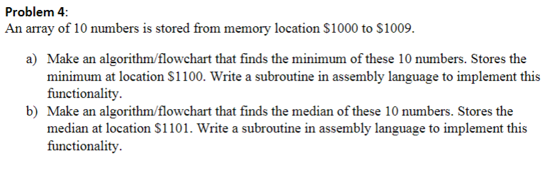 Solved Problem 4: An array of 10 numbers is stored from | Chegg.com