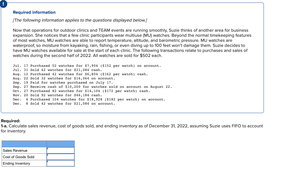 Solved 1-b. Prepare the gross profit section of a partial | Chegg.com