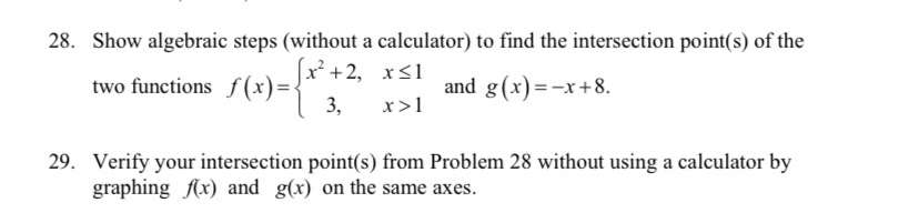 Solved 28. Show algebraic steps (without a calculator) to | Chegg.com