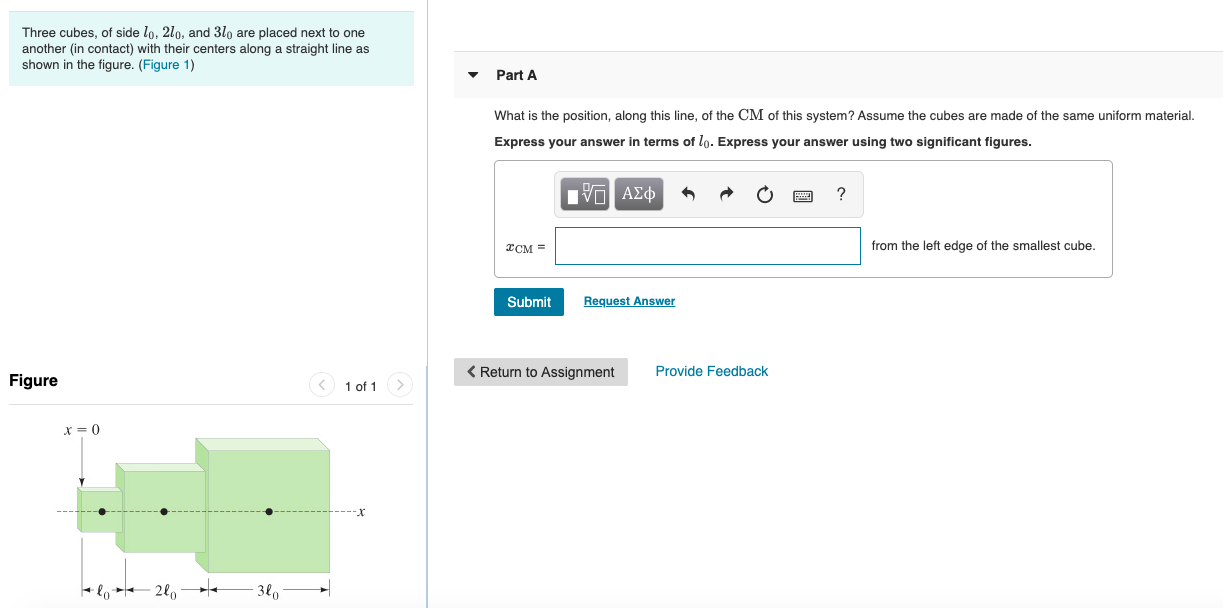 Solved Three cubes, of side 1o, 210, and 3l, are placed next | Chegg.com