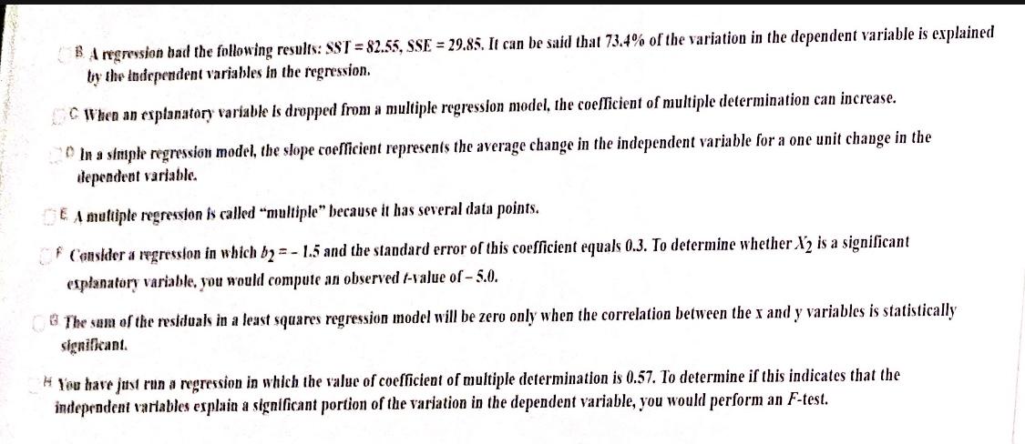 Solved Which Of The Following Isare True Ca Given The 
