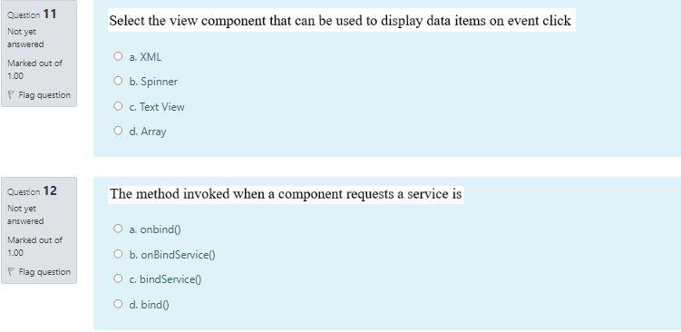 Solved Question 11 Not yet answered Select the view | Chegg.com