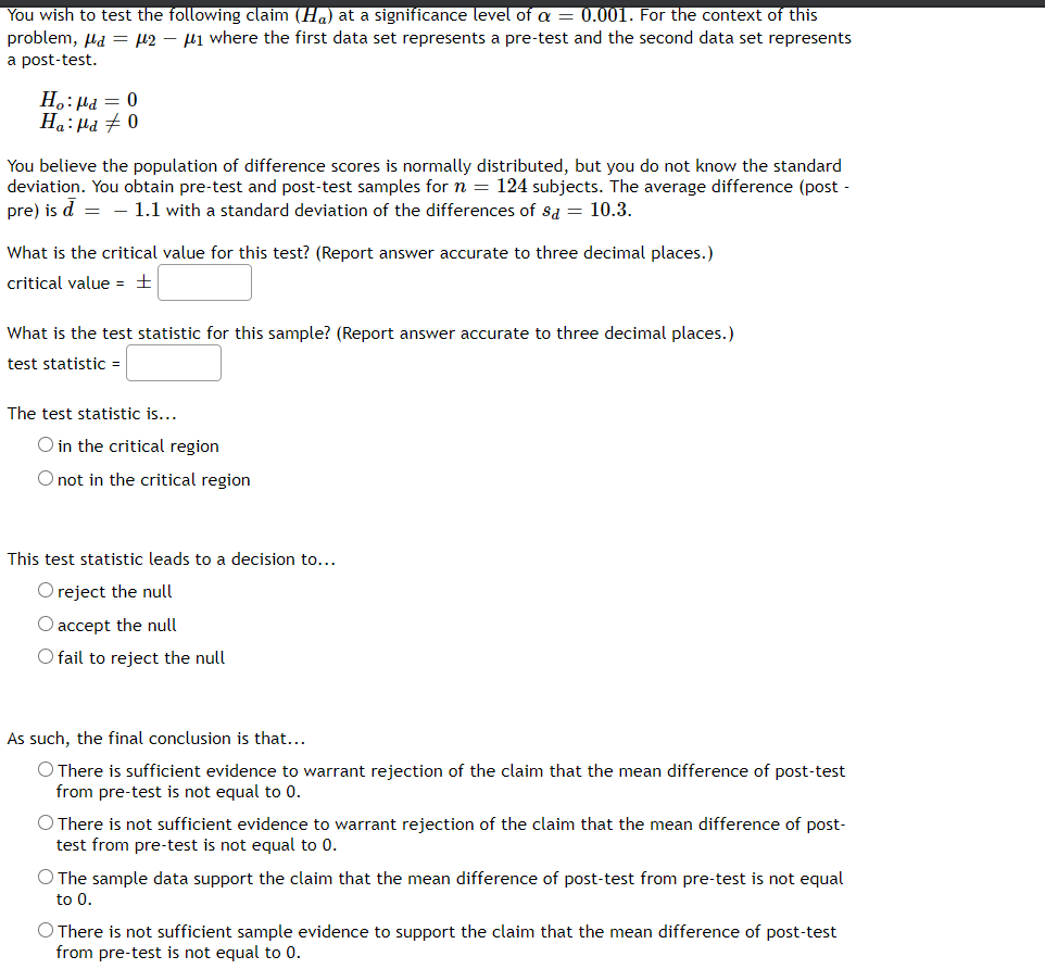 You wish to test the following claim (H) at a | Chegg.com