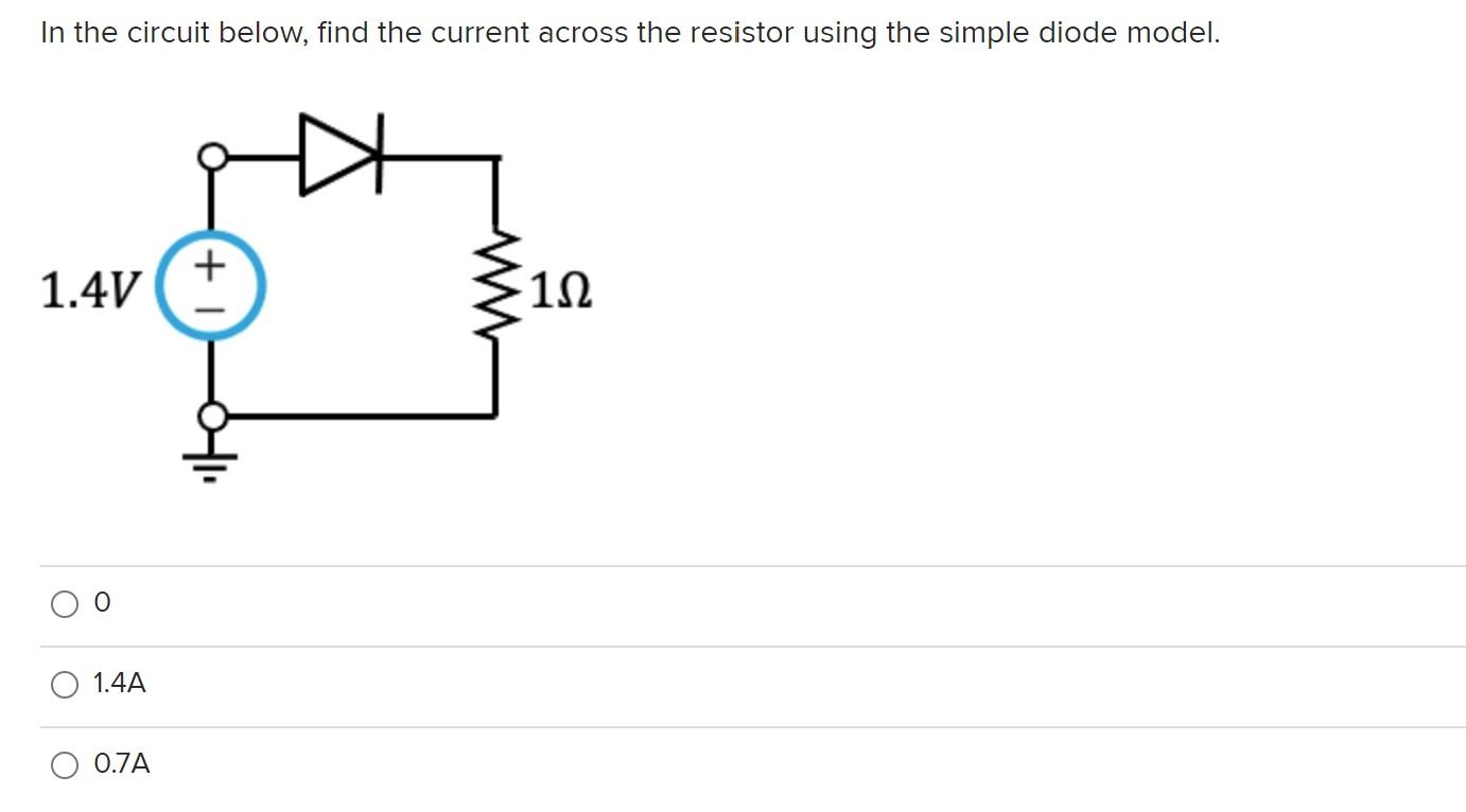 Solved In the circuit below, find the current across the | Chegg.com