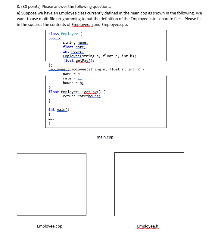 Solved 3. (30 points) Please answer the following questions. | Chegg.com