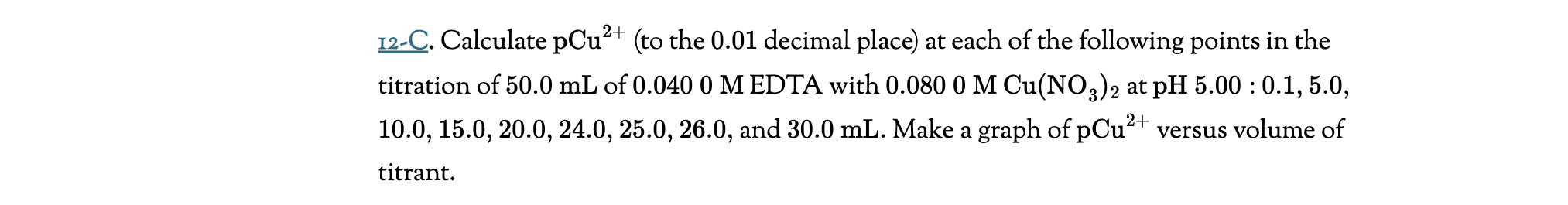 Solved I2-C. ﻿Calculate pCu2+ (to ﻿the 0.01 ﻿decimal | Chegg.com