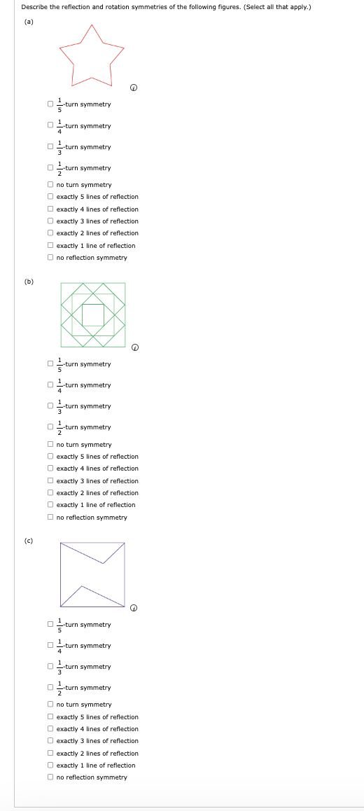 Solved Describe The Reflection And Rotation Symmetries Of