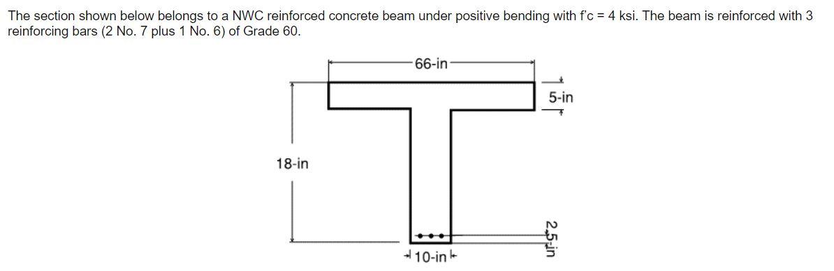 Solved 1. The depth of the neutral axis (x) in inches for | Chegg.com