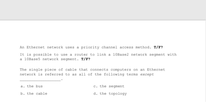 Solved An Ethernet network uses a priority channel access | Chegg.com