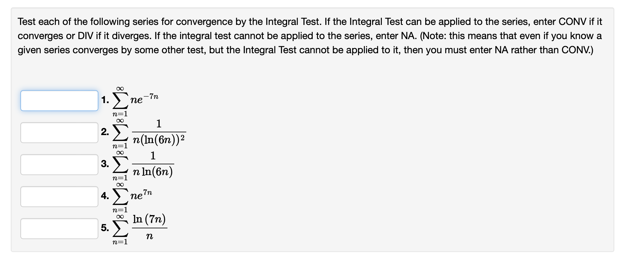 Solved Test each of the following series for convergence by | Chegg.com