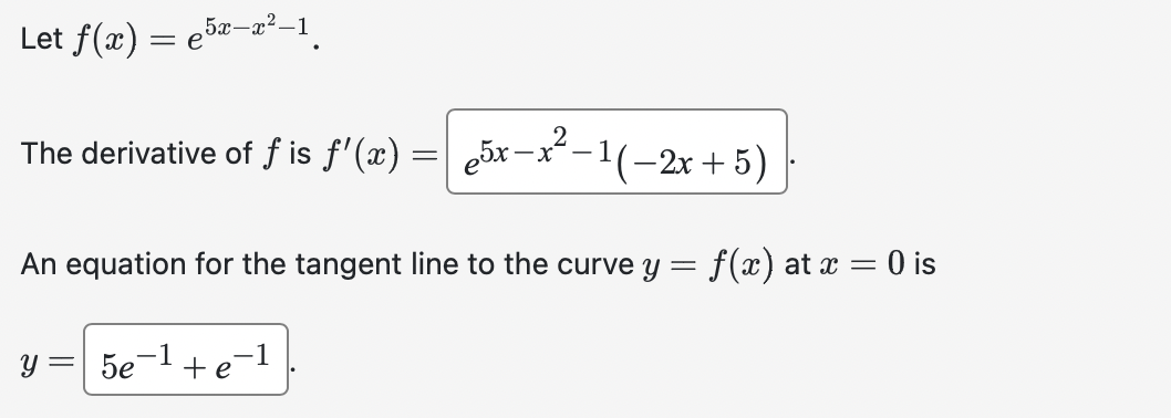 Solved Let F X E5x X2 1 The Derivative Of F is F X An