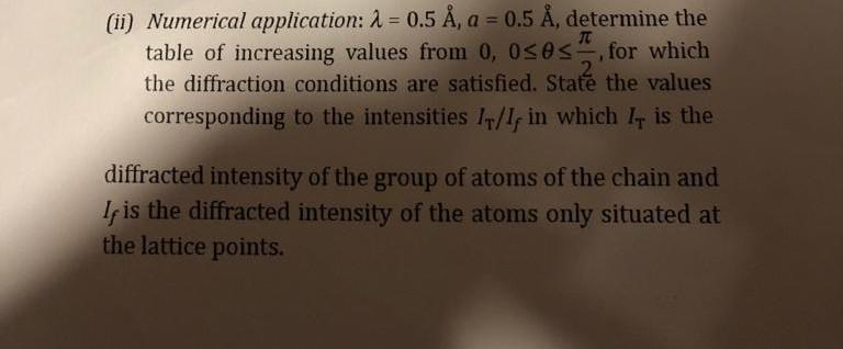 DELIN Exercise 15: X-ray diffraction by a row of | Chegg.com