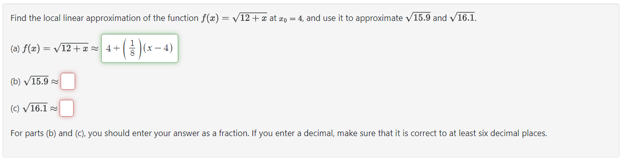 Solved Find the local linear approximation of the function | Chegg.com