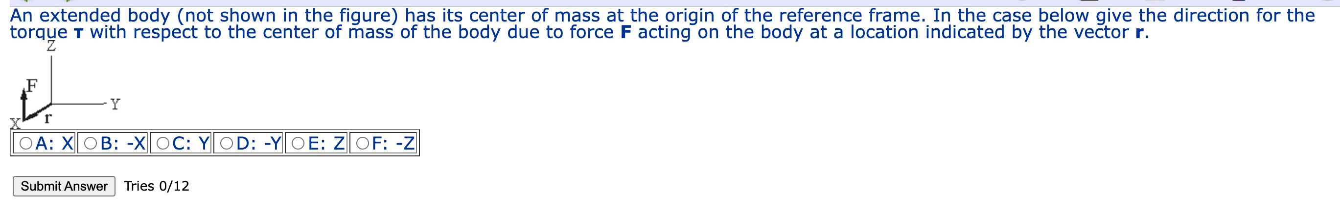 Solved An extended body (not shown in the figure) has its | Chegg.com