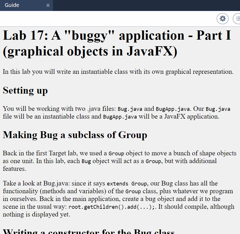 Lab 17: A "buggy" application - Part I (graphical | Chegg.com