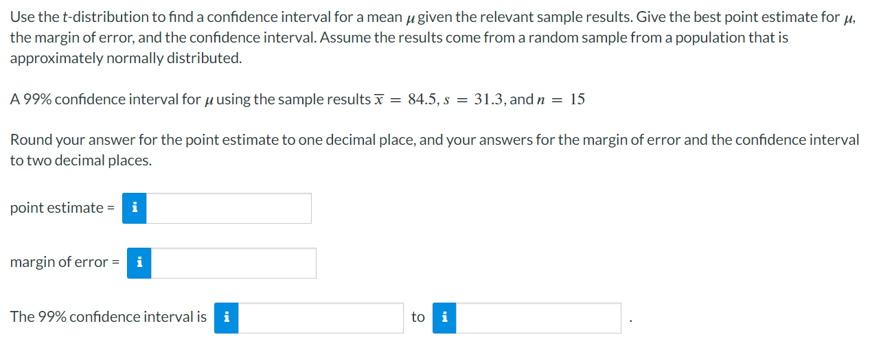 Solved Use the \( ﻿t \)-distribution to find a confidence | Chegg.com