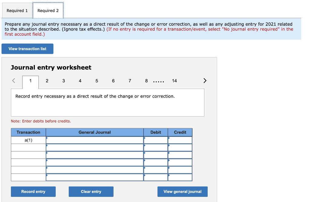 Problem 20-12 (Algo) Accounting changes and error | Chegg.com