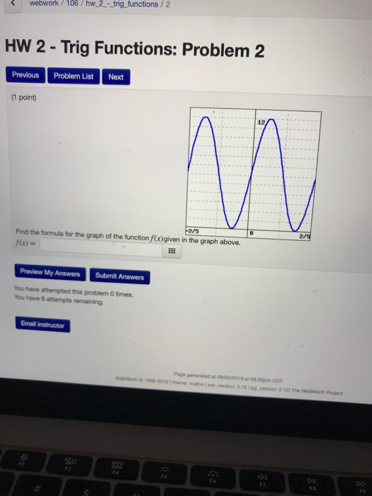 Solved webwork/106/ hw_2_-_trig_functions/2 HW 2 - Trig | Chegg.com