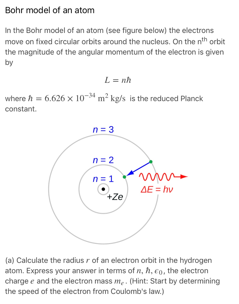 Solved A Calculate The Radius R Of An Electron Orbit In