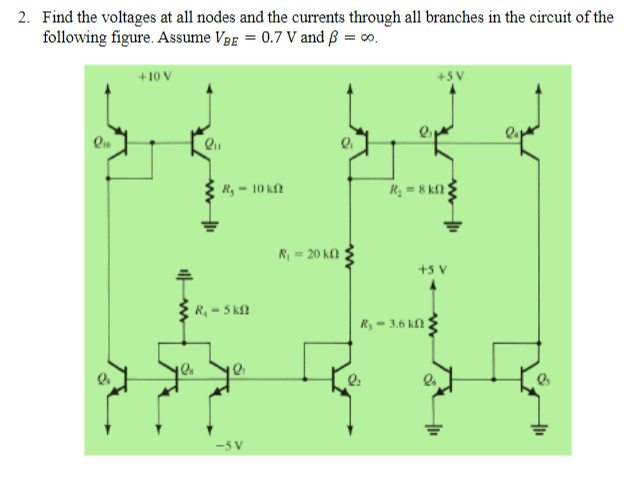 Solved 2. Find the voltages at all nodes and the currents | Chegg.com