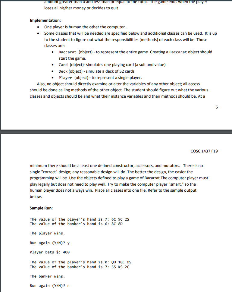 6(**). Create an OO C++ text-based simulation that | Chegg.com