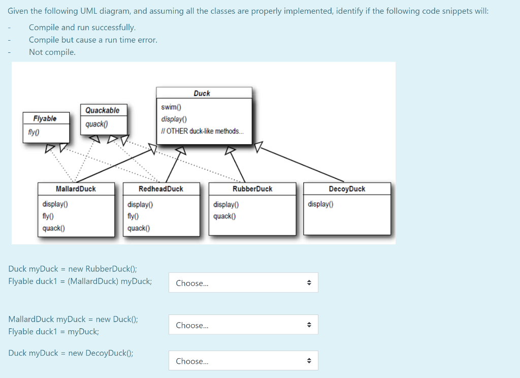 Solved Given the following UML diagram, and assuming all the | Chegg.com