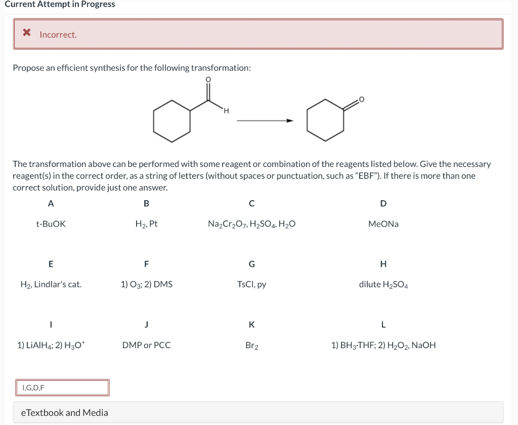 Solved Current Attempt in Progress X Incorrect. Propose an | Chegg.com