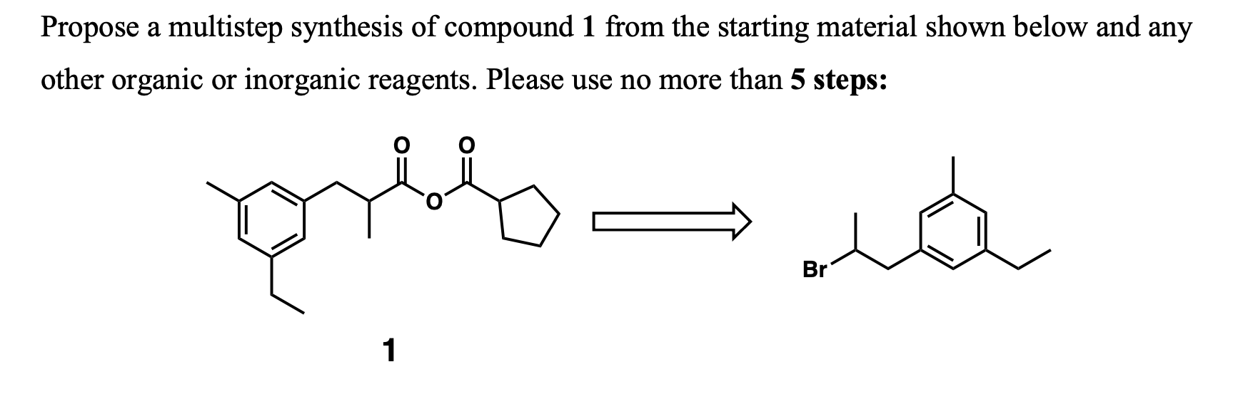 Solved Propose a multistep synthesis of compound 1 from the | Chegg.com