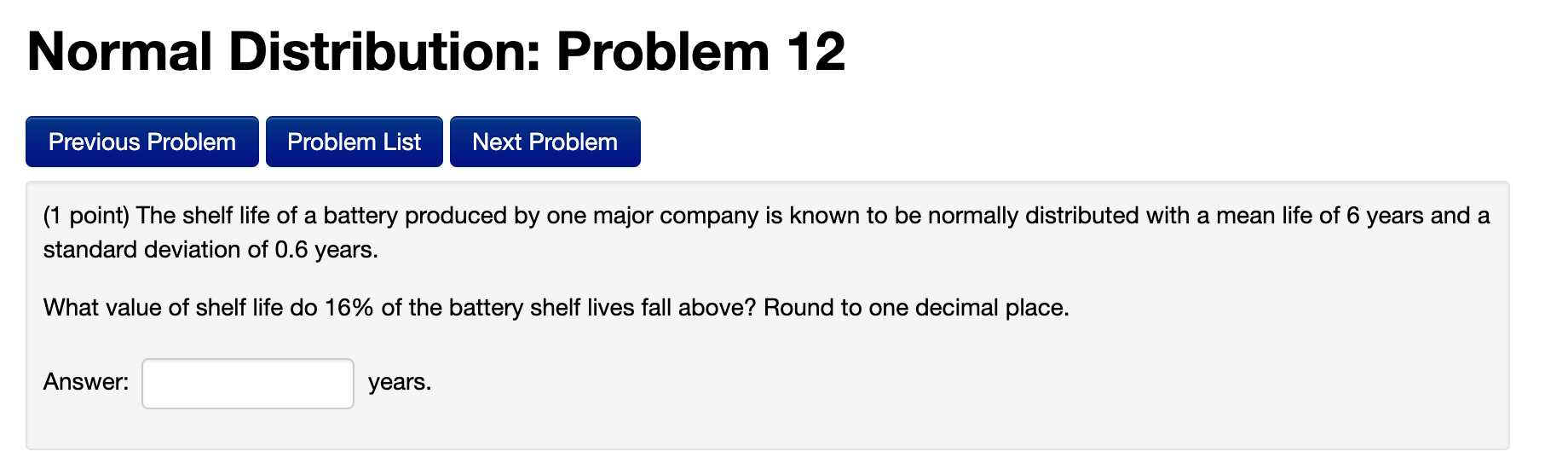 Solved Normal Distribution: Problem 12 Previous Problem | Chegg.com