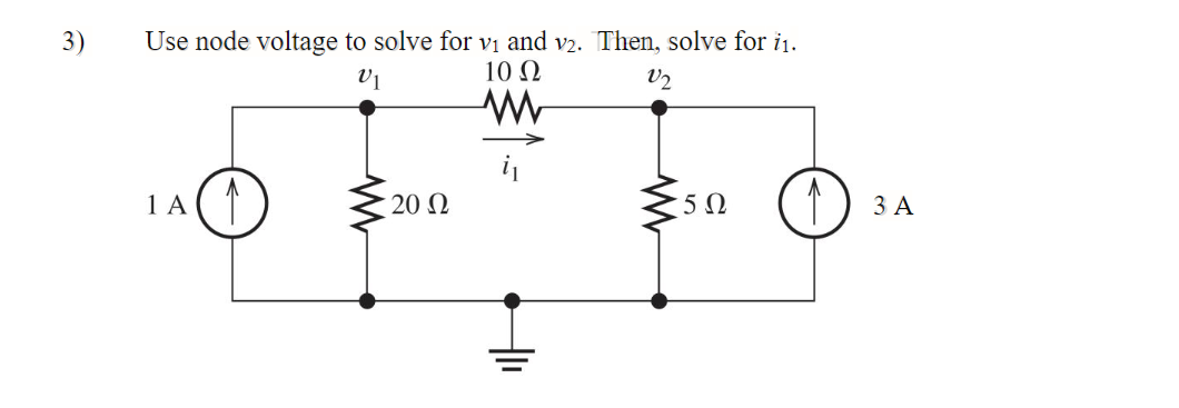 Solved Use node voltage to solve for v1 and v2. Then, solve | Chegg.com