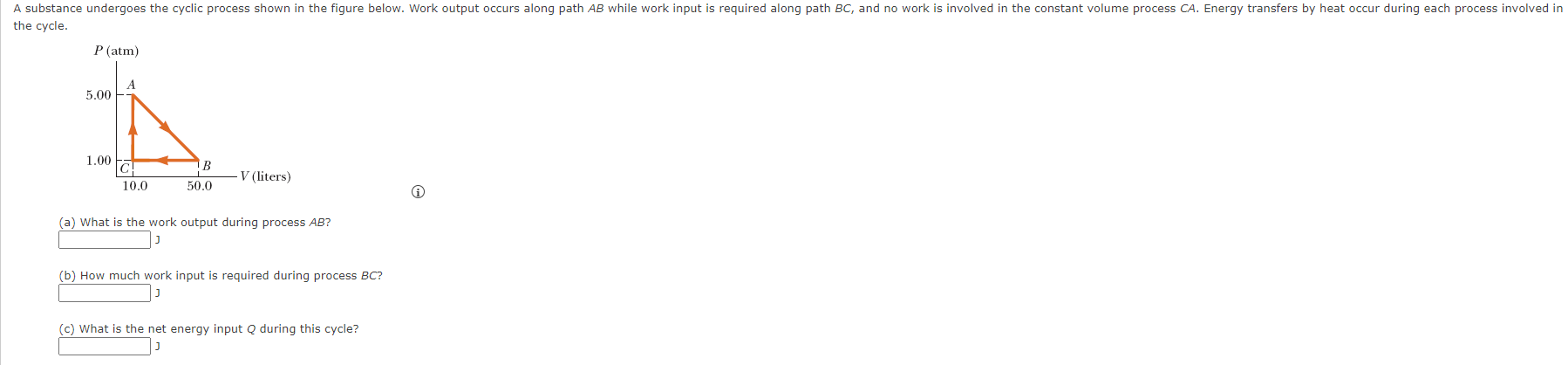 Solved the cycle. (i) (a) What is the work output during | Chegg.com