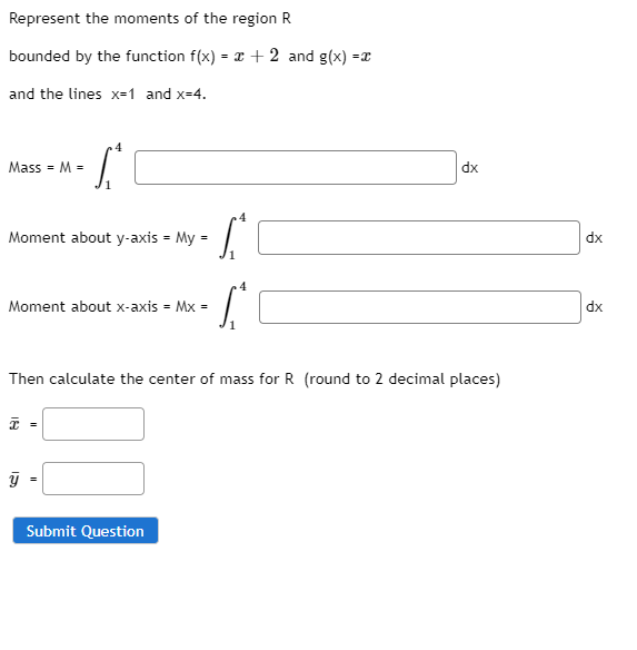 Solved Represent the moments of the region R bounded by the | Chegg.com