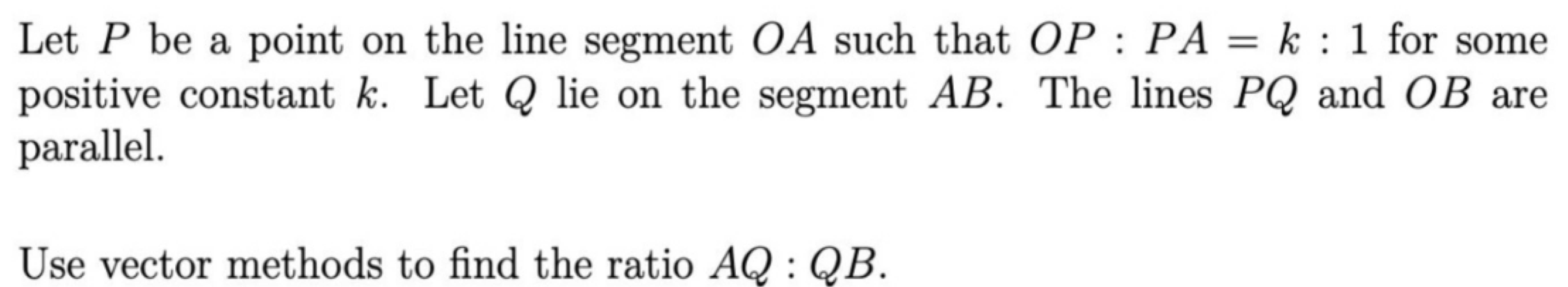 Solved Let P ﻿be a point on the line segment OA ﻿such that | Chegg.com