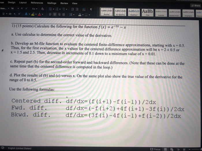 Solved Design Layout References Mailings Review View Share | Chegg.com