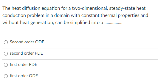 Solved The heat diffusion equation for a two-dimensional, | Chegg.com