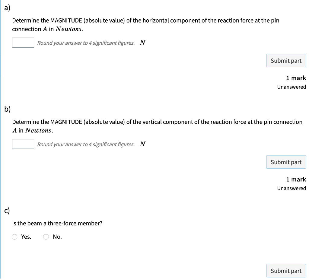 Solved Beam AB is pin connected at A and supported by a | Chegg.com