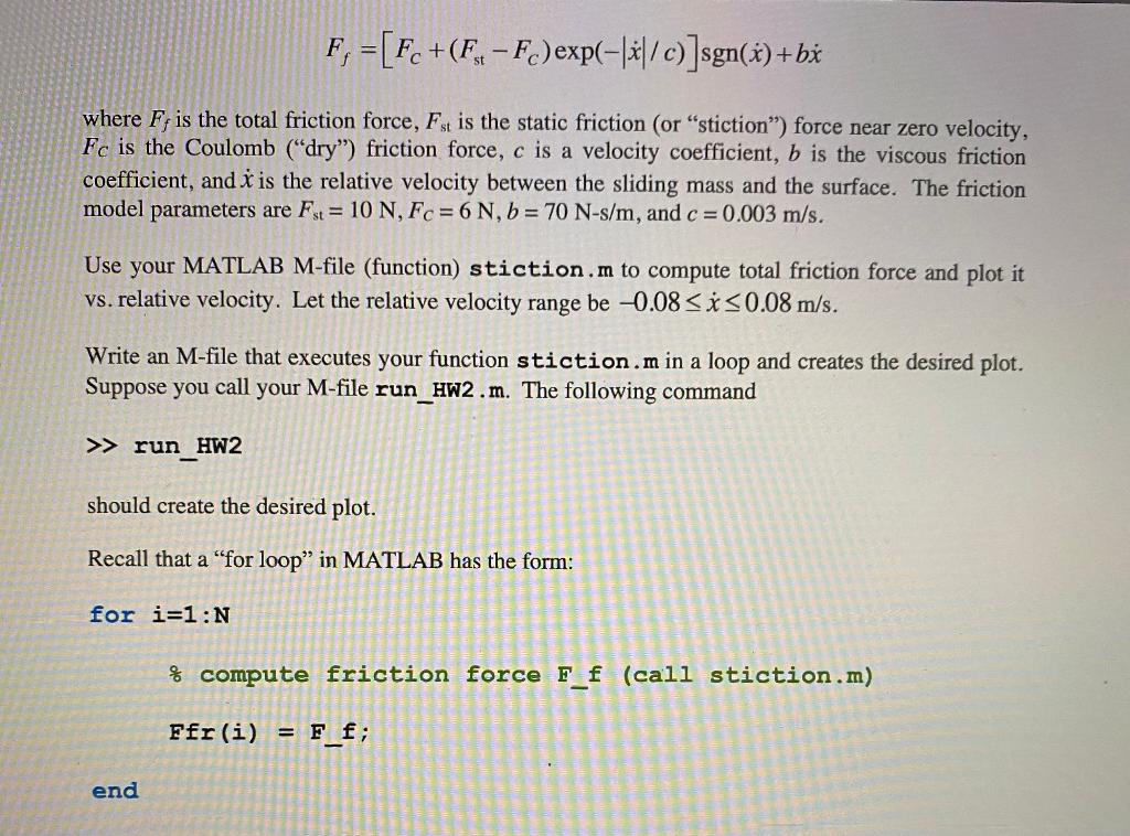 Solved F, =[Fc +(F., - Fc)exp(-|#|/c)]sgn(x)+bř where F; is | Chegg.com