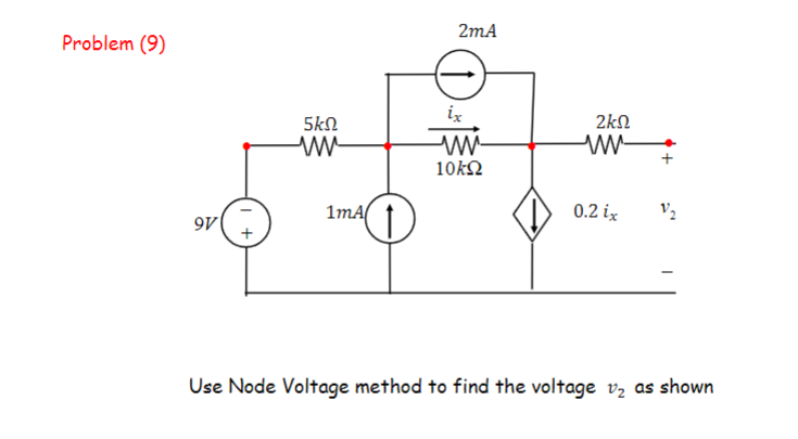 Solved Use node voltage to find vxProblem (9) Use Node | Chegg.com