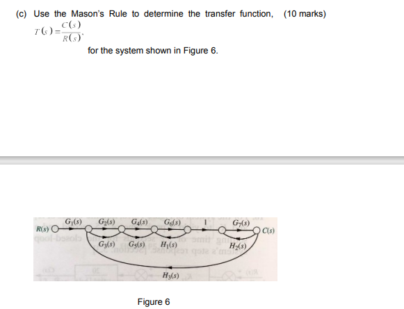 Solved (c) Use the Mason's Rule to determine the transfer | Chegg.com
