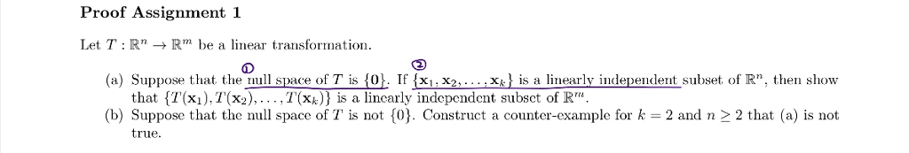 Solved Proof Assignment 1 Let T : Rn → Rm be a linear | Chegg.com
