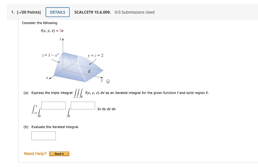 Solved 20 Points] SCALCET9 15.6.009. O/3 Submissions Used | Chegg.com