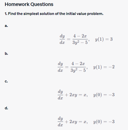 Solved Homework Questions 1. Find the simplest solution of | Chegg.com