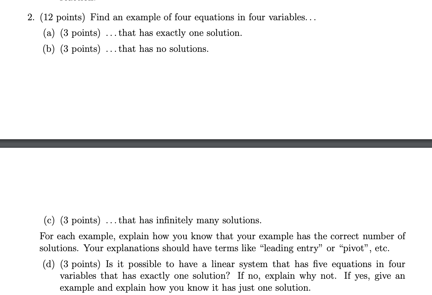 Solved 2. (12 points) Find an example of four equations in | Chegg.com