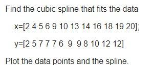 Solved Find the cubic spline that fits the data Plot the | Chegg.com