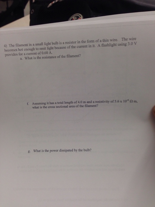 Solved The filament in a small light bulb is a resistor in | Chegg.com
