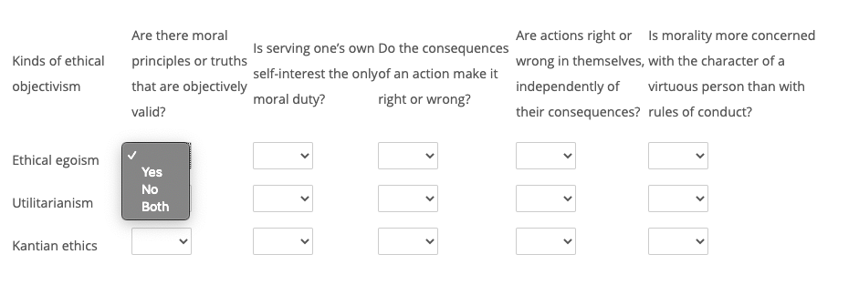 Solved Kinds of ethical objectivism Are there moral Is | Chegg.com