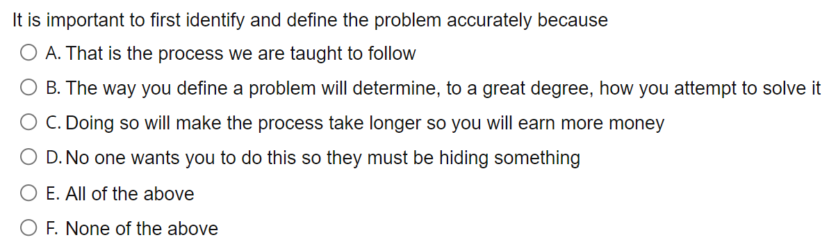 Solved It is important to first identify and define the | Chegg.com