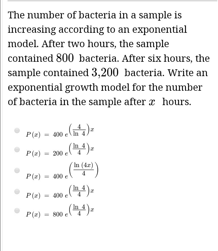 Solved The number of bacteria in a sample is increasing | Chegg.com
