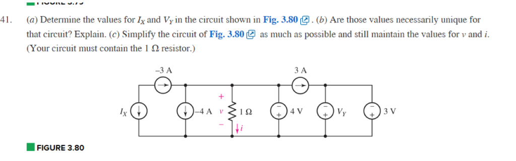 Solved 41 (a) Determine the values for Ix and Vy in the | Chegg.com